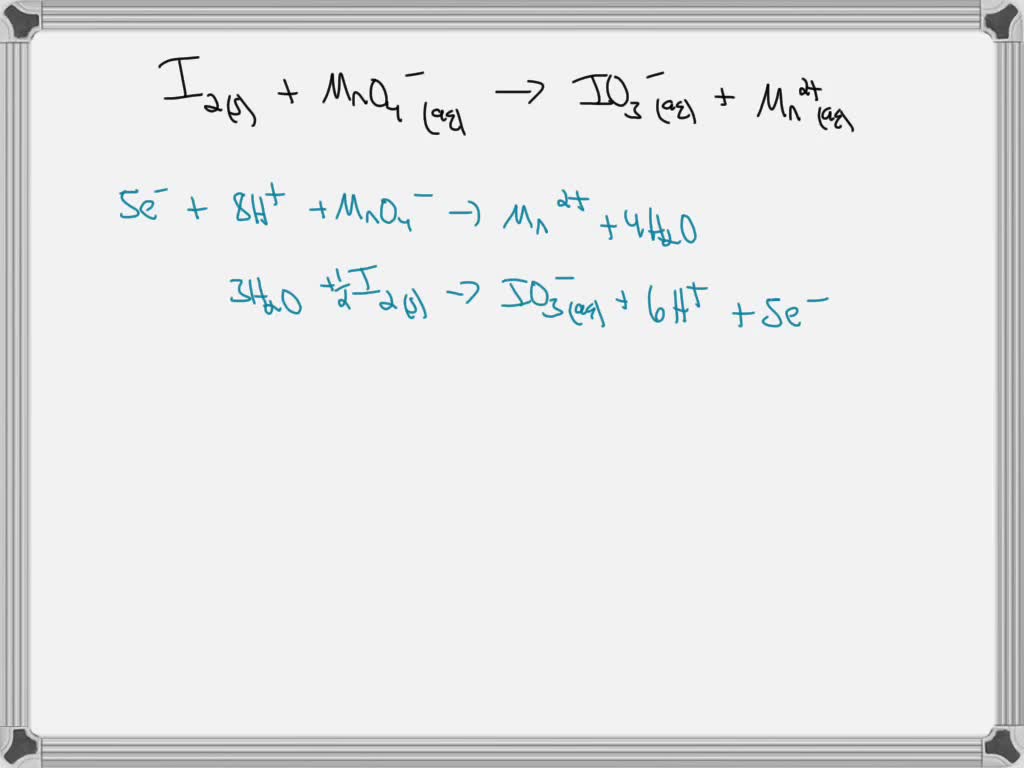 SOLVED: The skeleton reaction for redox reaction in acidic condition is ...
