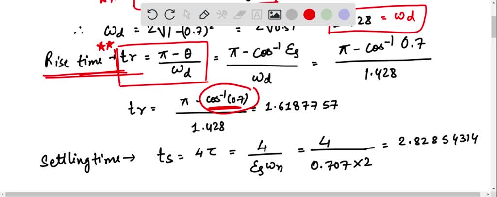 SOLVED: 'Discussion 1- For the values 5 0.7 and (, =2 find the rise ...