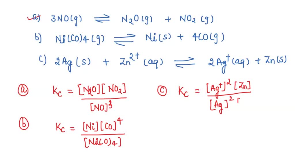 SOLVED: ponloi Identify the correct Kc expressions for the following ...