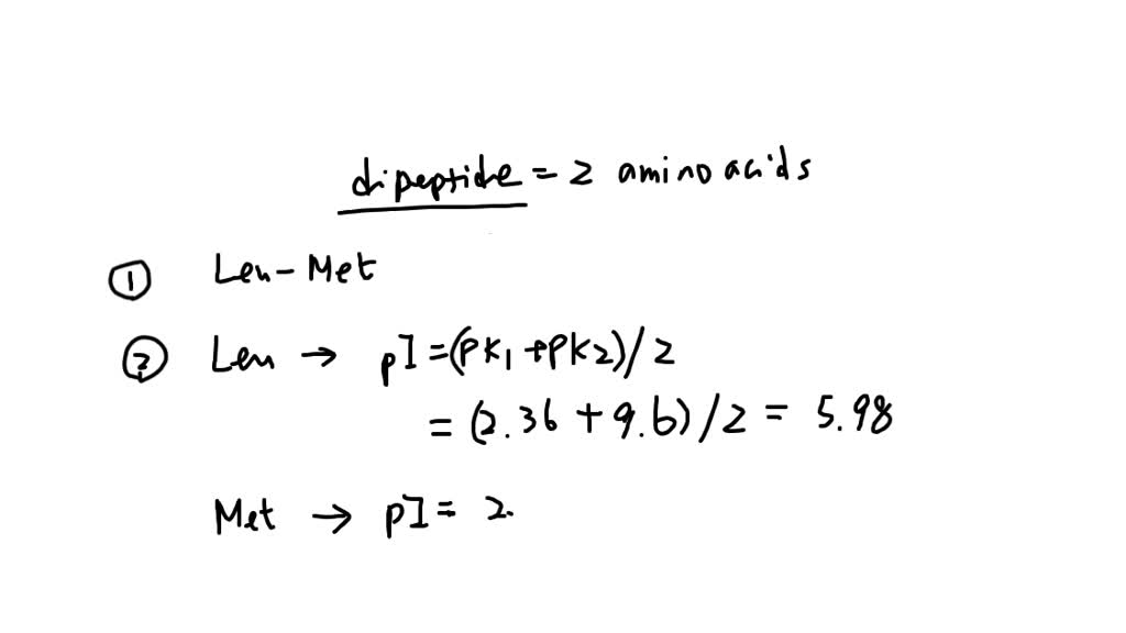 SOLVED: Calculate the theoretical pI of the dipeptide using the pKa ...
