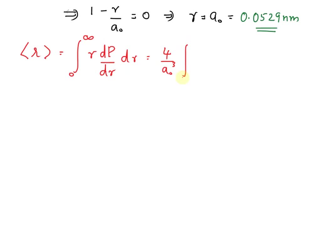 Solved Show That The Most Probable Value Of R For The Ground State Of