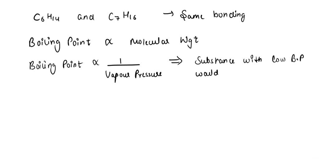 SOLVED: The vapor pressure of C7H16 is 124 torr at 320 K. The vapor ...