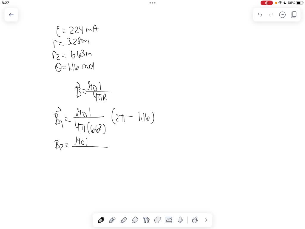 SOLVED: In the figure, a closed loop carries a current of 65.9 mA. The loop consists of two ...