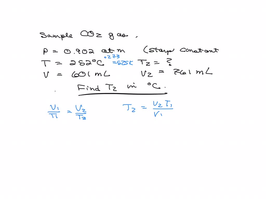 SOLVED: A sample of carbon dioxide gas at a pressure of 0.902 atm and a ...