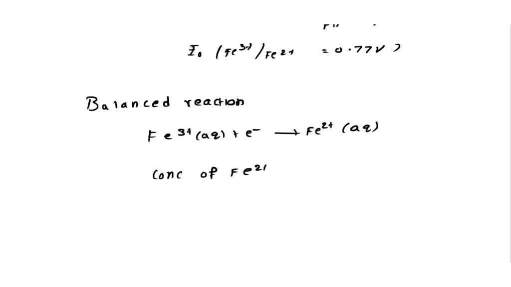SOLVED: Description Draw the potential - pH diagram for Fe2+ Fe3+ Fe ...