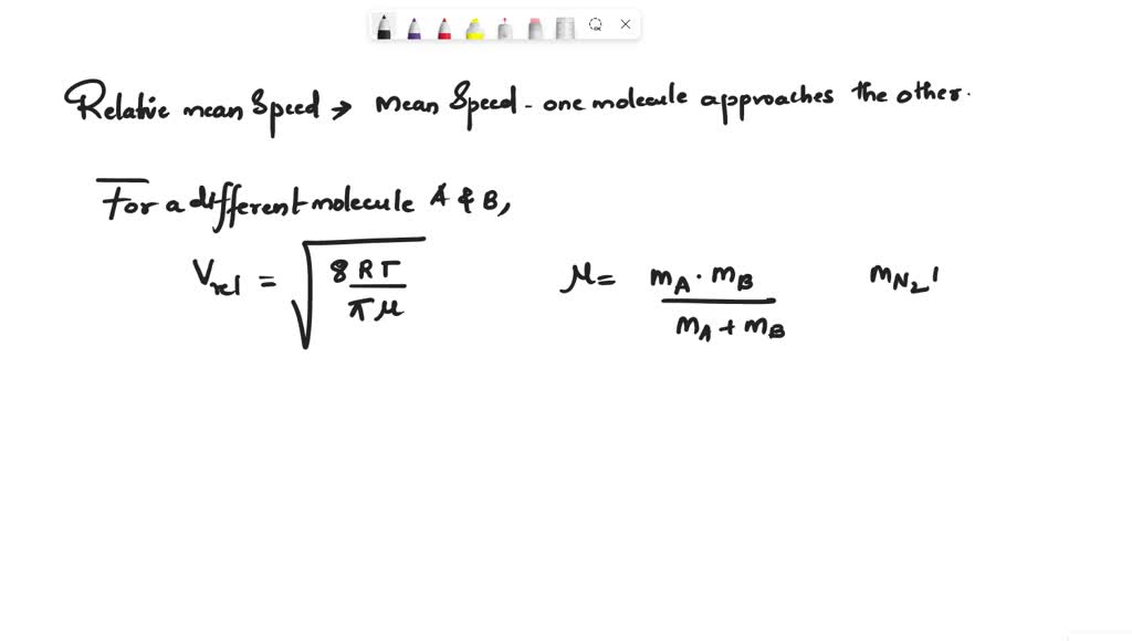 What is the relative mean speed of N2 and H2 molecules in a gas at 25 ...