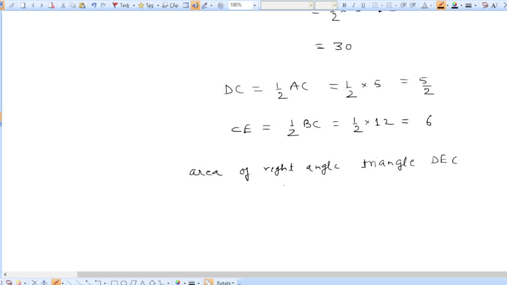 SOLVED: In right triangle ABC, AC = 5 and BC = 12. A new triangle DEC is formed by connecting ...