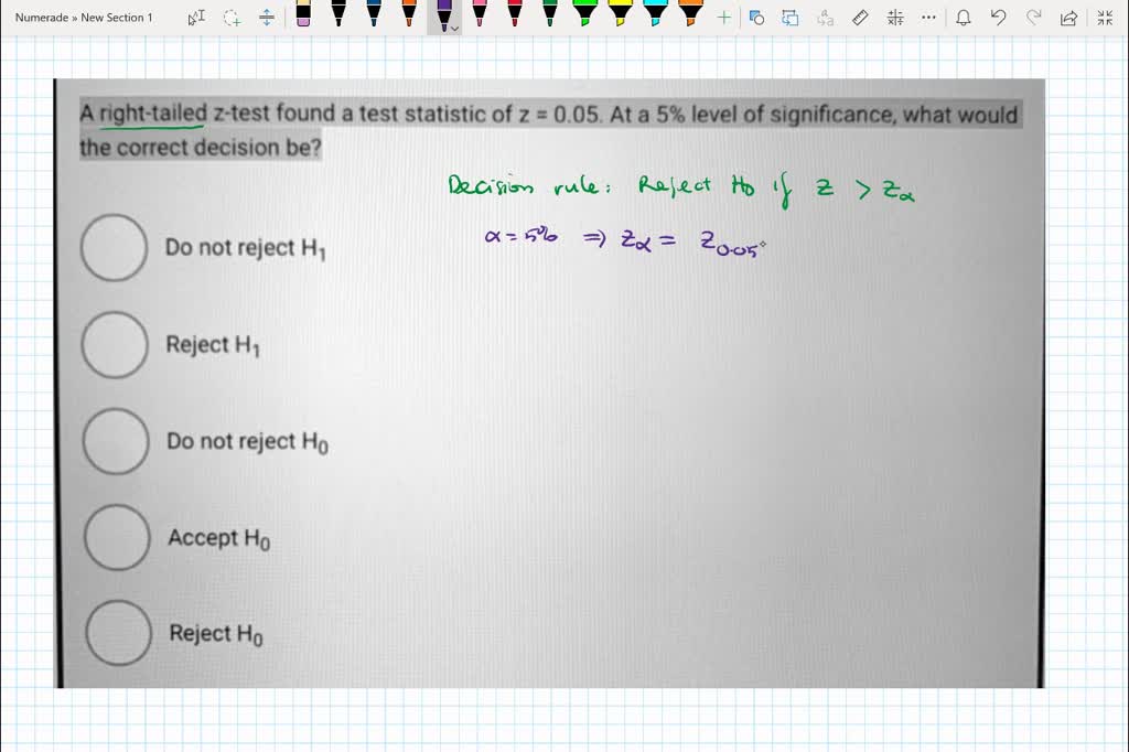 SOLVED: Question number 11 right-tailed z-test found test statistic of ...