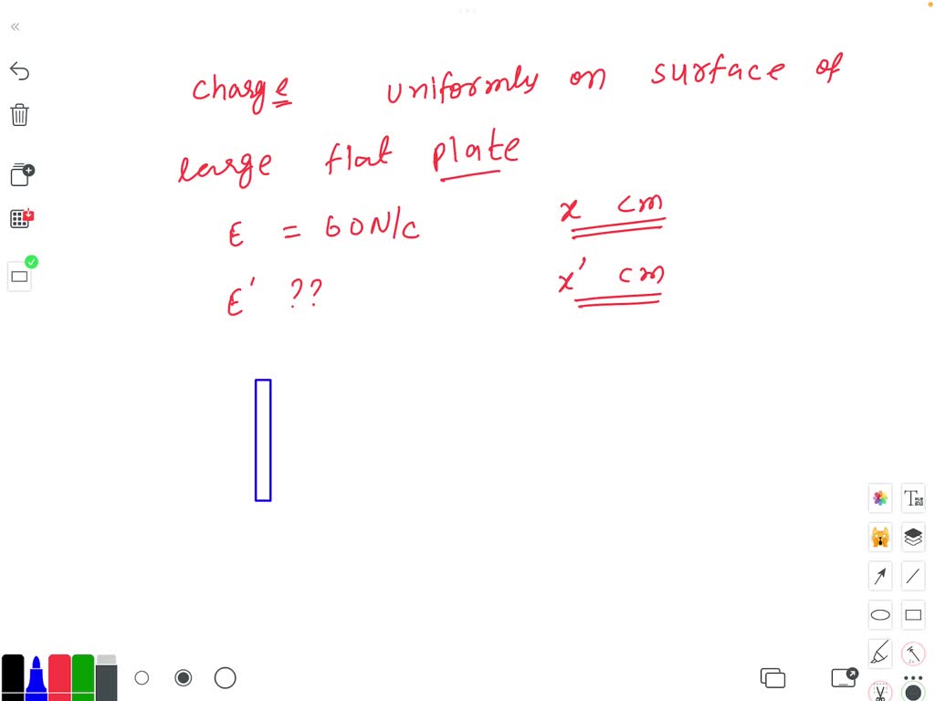 SOLVED: topview An infinitely large plate uniformly changed with an ...