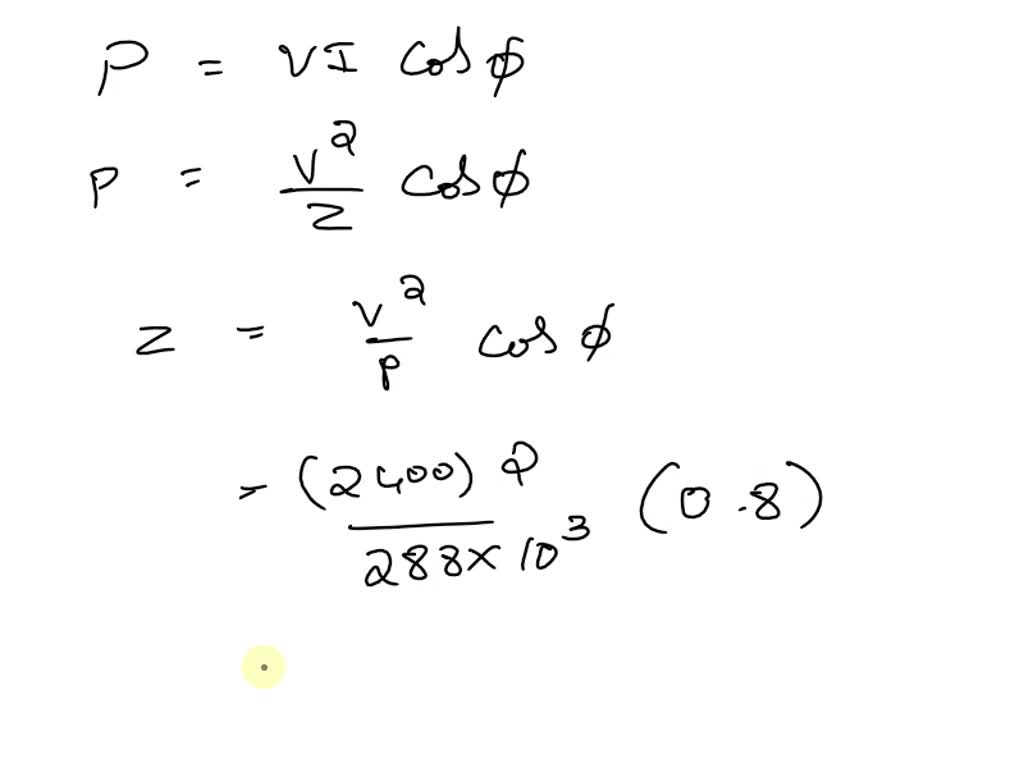 SOLVED: 2.3. An inductive load consisting of R and X in series feeding from a 2400-V rms supply ...