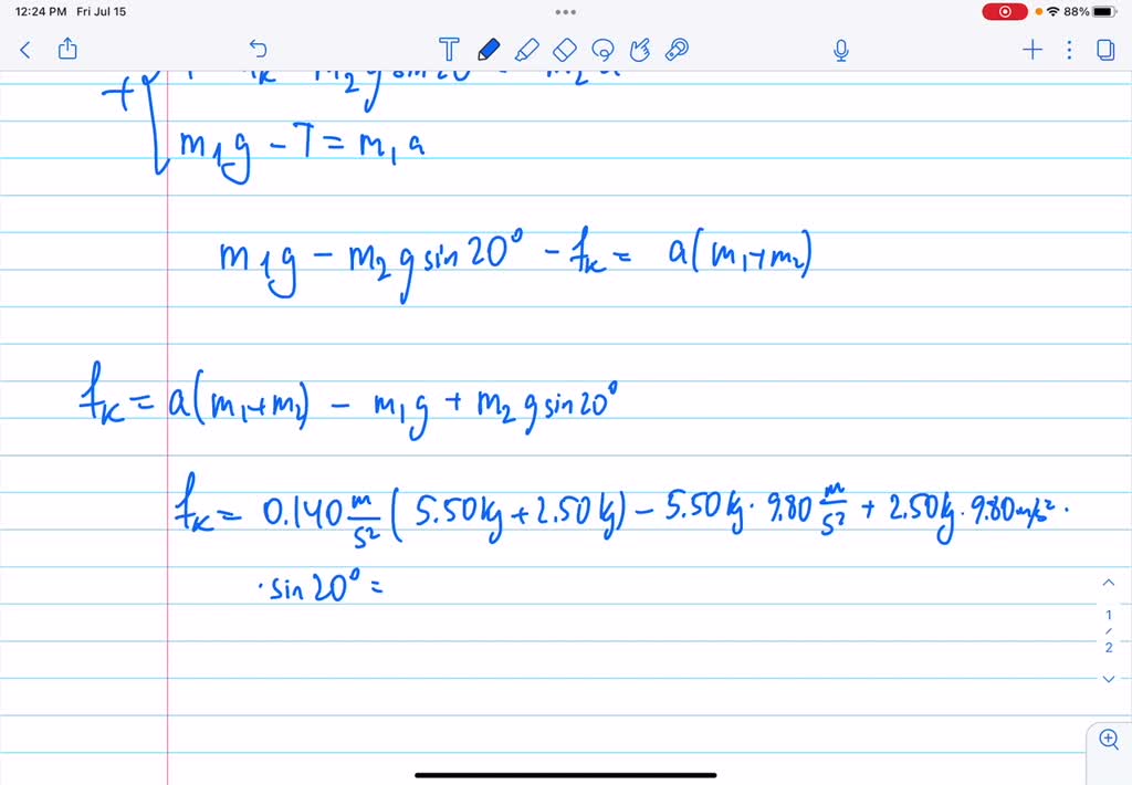 SOLVED: block with mass m1 hangs from rope that is extended Over an ...