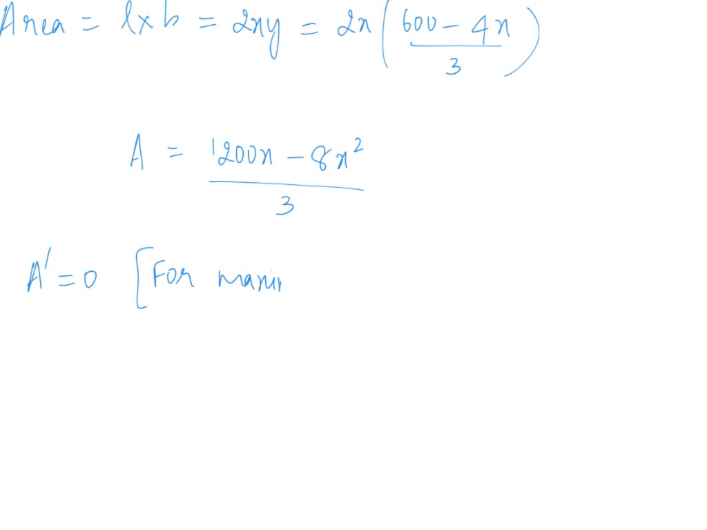 SOLVED: A rancher has 600 feet of fencing to put around a rectangular plot and subdivided the ...