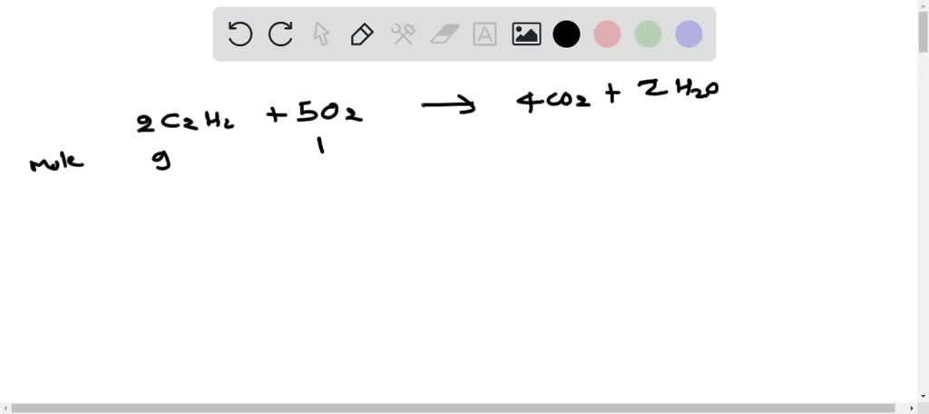 SOLVED: Acetylene (C2H2) gas and oxygen (02) gas react to form carbon ...