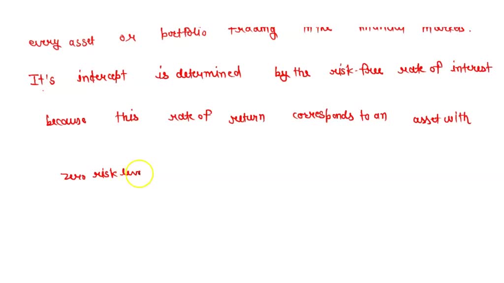 SOLVED: Consider the Security Market Line (SML). What determines its ...