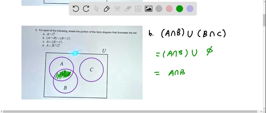 SOLVED: For each of the following, shade the portion of the Venn Anc ...