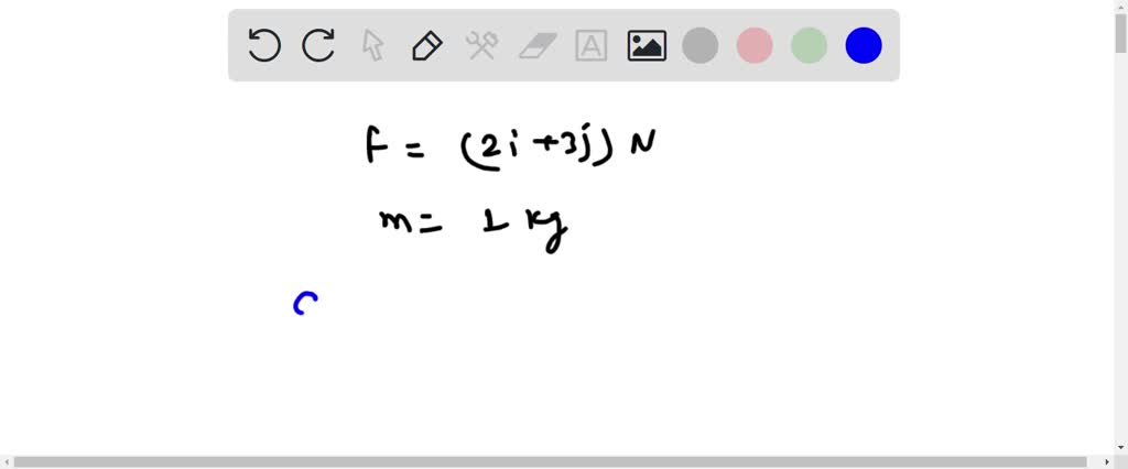 Solved A Force Of 2i 3j N Acts On A Body Of Mass 1 Kg Which Is At