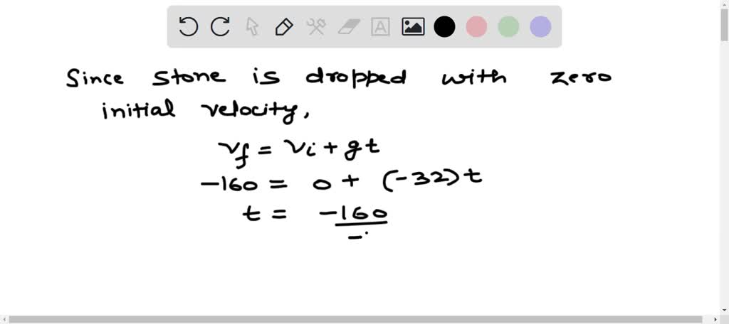 SOLVED: A stone is dropped from the edge of a roof, and hits the ground ...