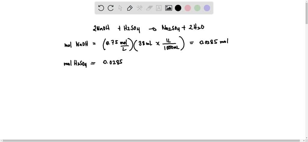SOLVED: It takes 45 mL of 0.75 M NaOH solution to completely neutralize 182 mL of a sulfuric ...