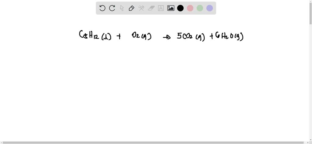 SOLVED: Pentane (C5H12) reacts with oxygen (O2) to form carbon dioxide ...