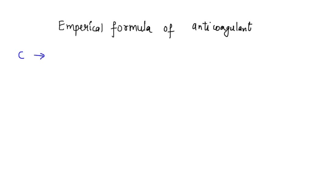 The anticoagulant in rat poison is 73.9%C, 4.15%H and 21.9 % 0 One ...