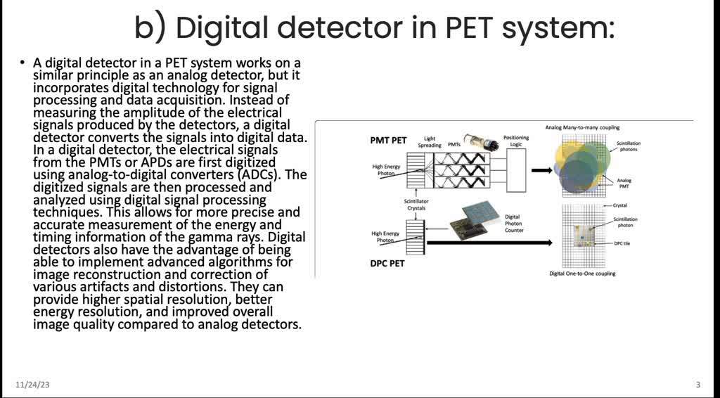 SOLVED: Explain the working principles of : a)Analog detector in PET ...