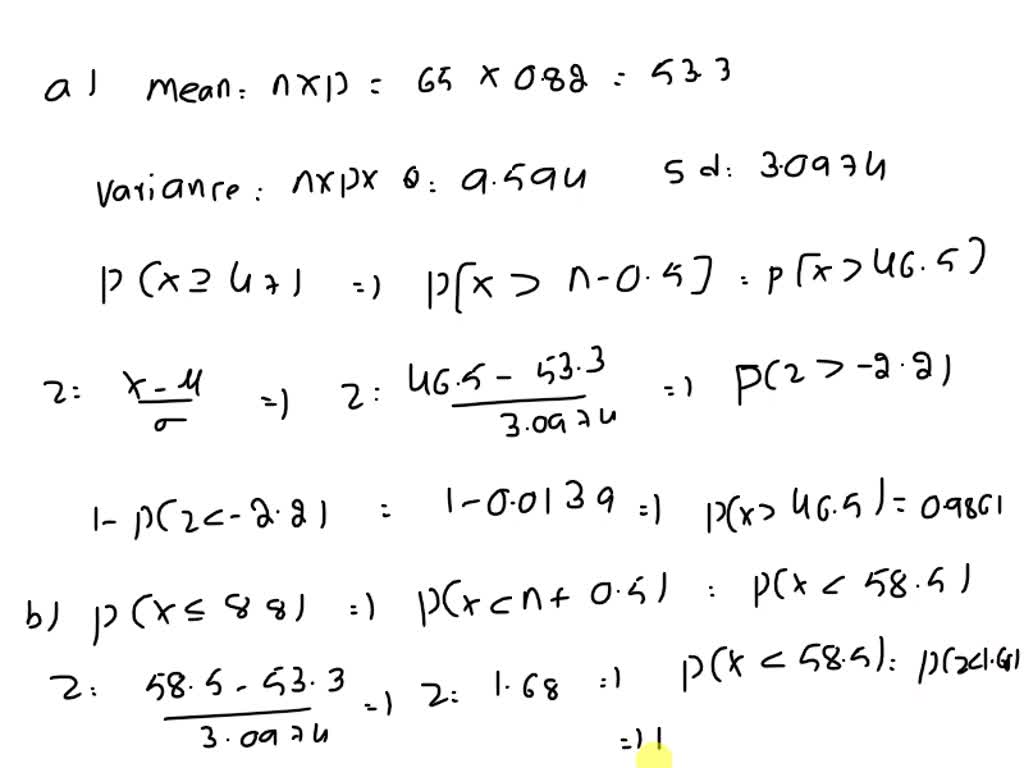 SOLVED: In the following problem, check that it is appropriate to use the normal approximation ...