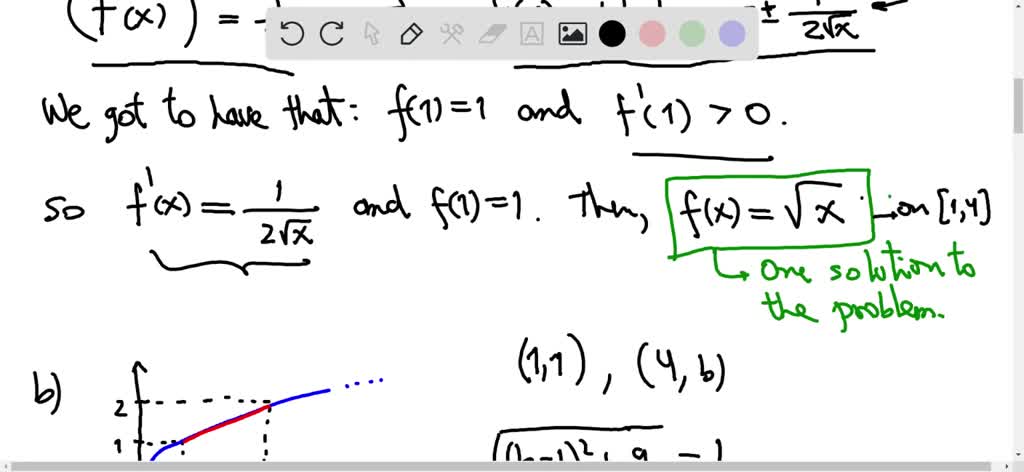 SOLVED: Find a curve with positive derivative through the point (1,1) whose length integral is ...
