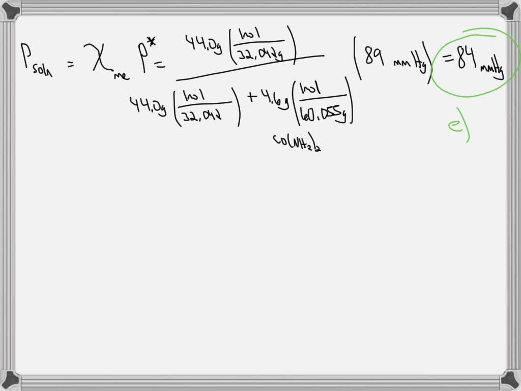 SOLVED: An ideal solution is formed from a mixture of the nonvolatile ...