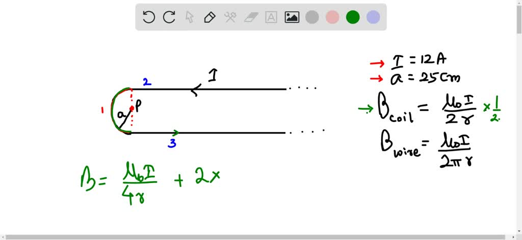SOLVED: (1 point) A straight infinite current-carrying wire Is bent into the form shown in the ...