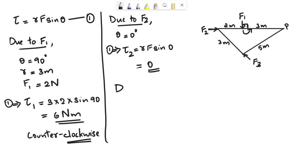 SOLVED: Problem C) The triangle plate shown below is fixed from a pivot point and can rotate ...