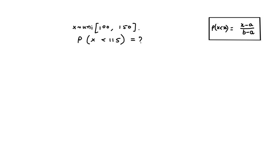 Solved A Continuous Random Variable Is Uniformly Distributed Between 100 And 150 What Is The 