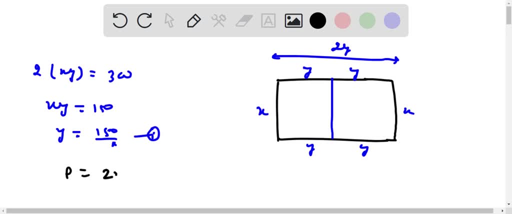 SOLVED: Two equel rectangular lots are enclosed by fencing the ...