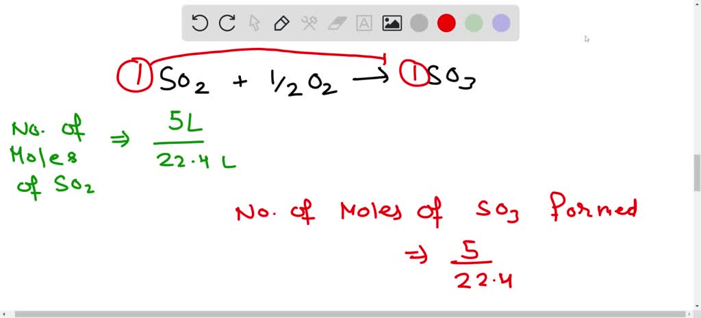 If 5L of SO2 is burnt in excess air to form SO3, what would be the ...
