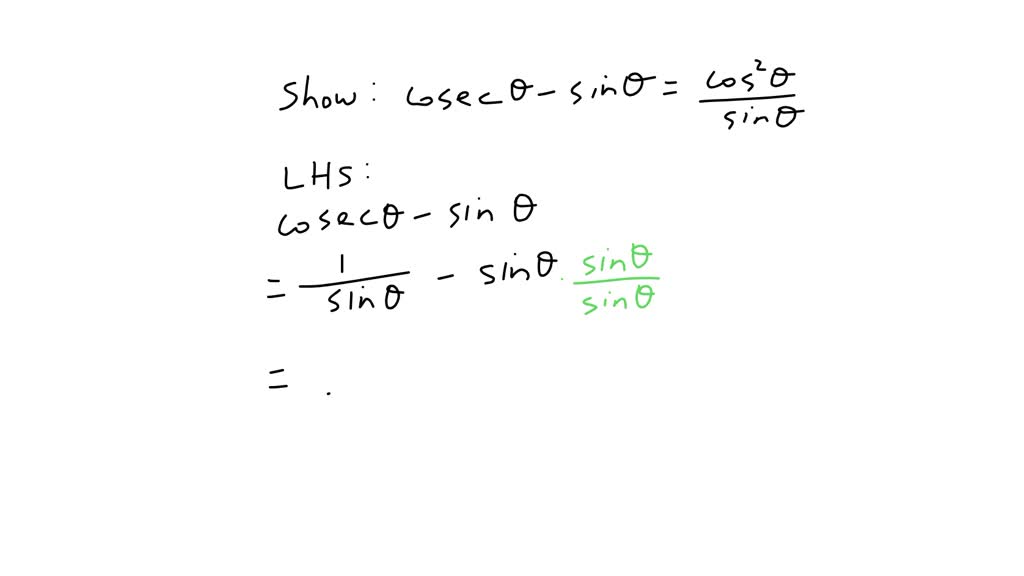 SOLVED: how that the following statement is an identity by transforming ...
