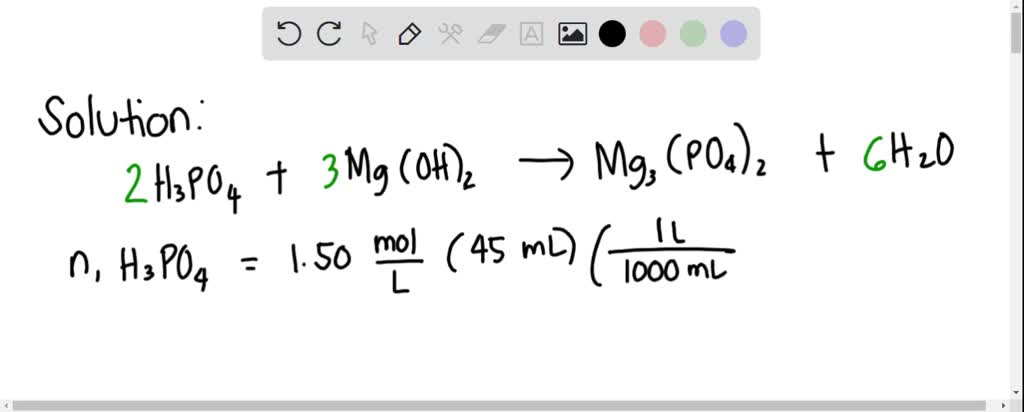 SOLVED: Phosphoric acid and magnesium hydroxide react to produce magnesium phosphate and water ...