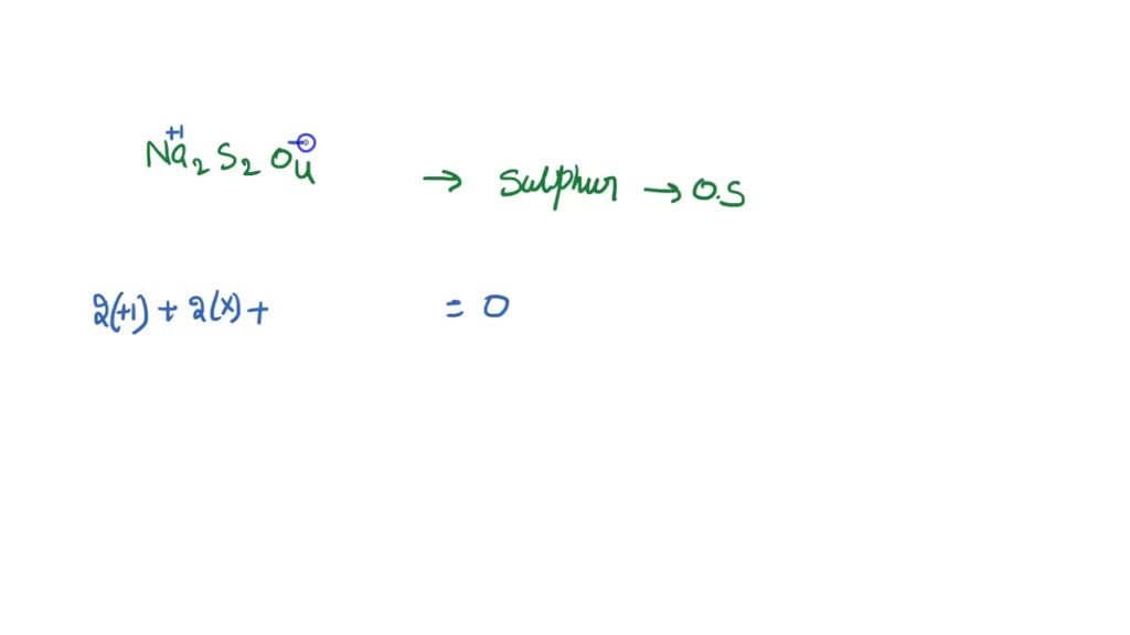 SOLVED: What is the oxidation state of sulfur in Na2S2O4?