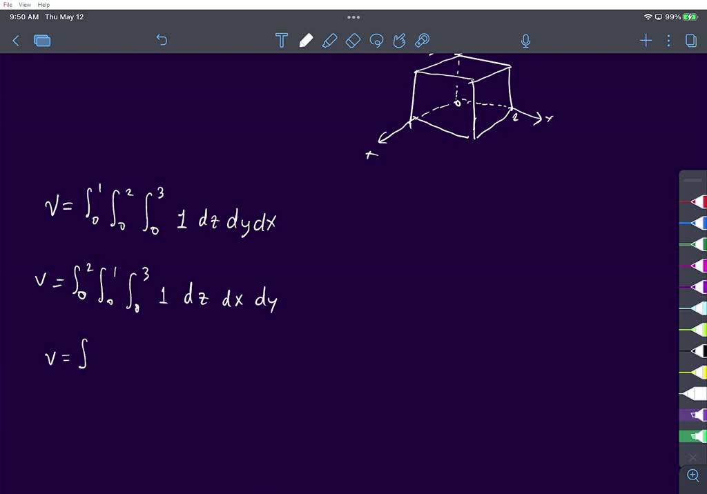 SOLVED: Write six different iterated triple integrals for the volume of the rectangular solid in ...