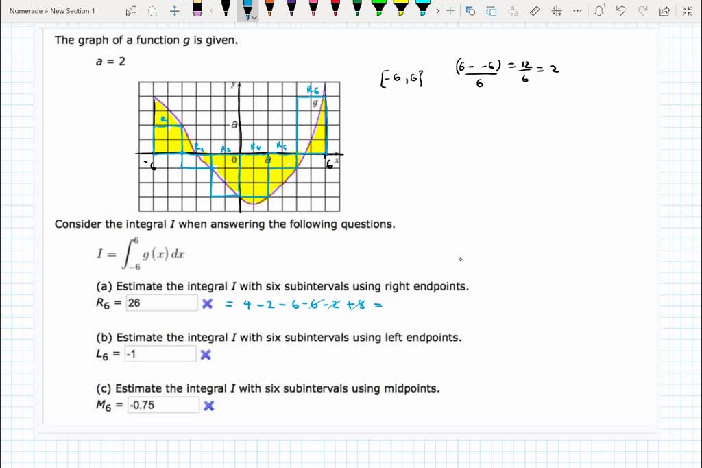 SOLVED: The graph of a function g is given: a = 2 Consider the integral when answering the ...