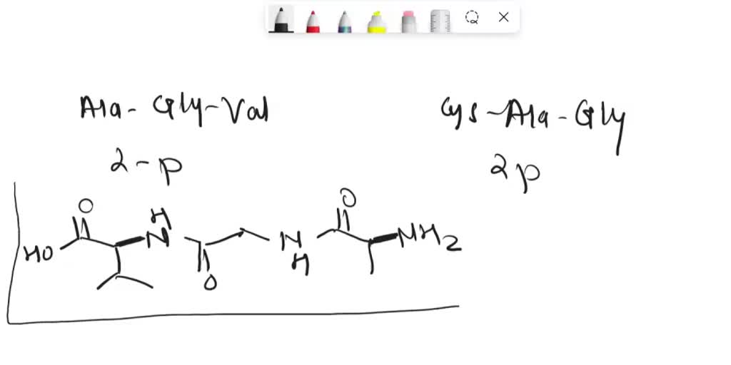 SOLVED: Draw the structural formula for the following tripeptides: Ala ...