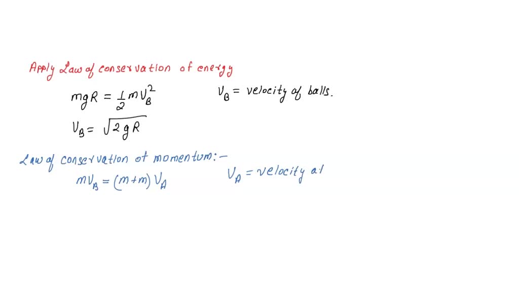 SOLVED: Two identical masses are released from rest in a smooth hemispherical bowl of radius R ...