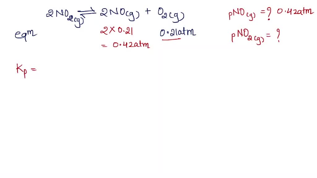 SOLVED: At 1000K, a sample of pure NO2 gas decomposes. The equilibrium constant Kp is 158 ...