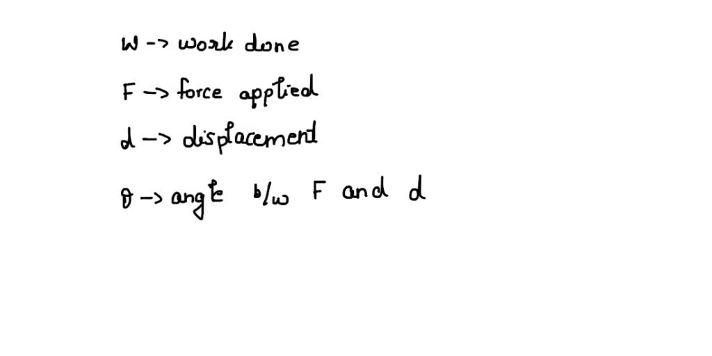 Due to an application of a force of 5N, an object moves through a displacement of 10m along the ...