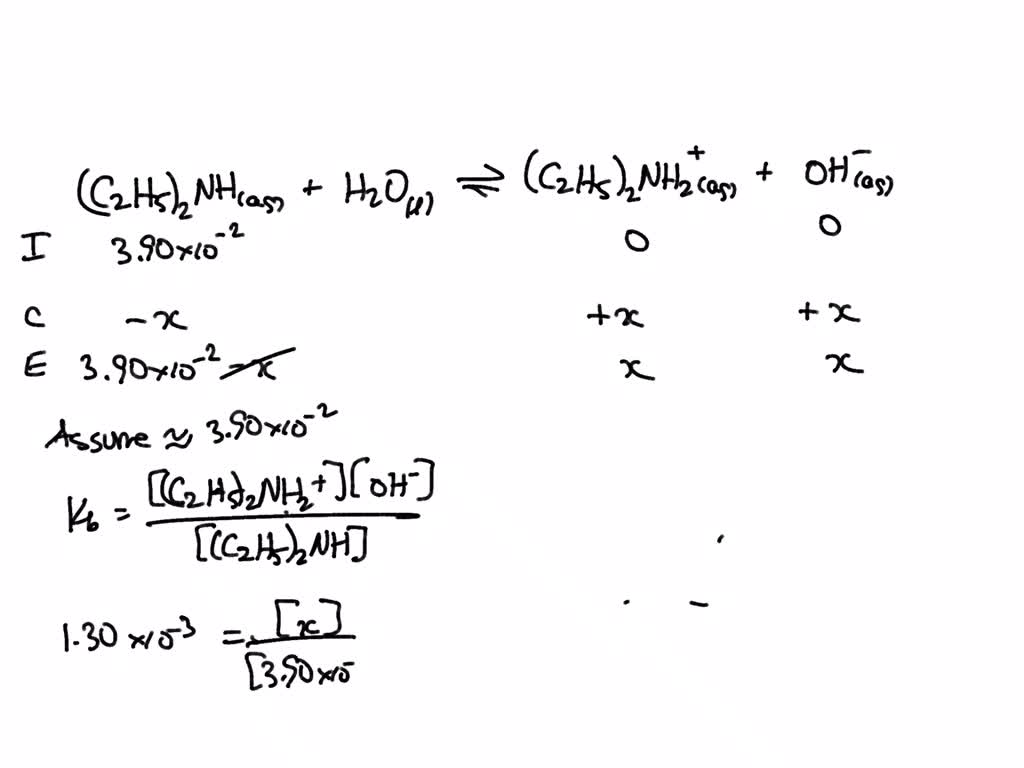 SOLVED: Calculate [OH-] of a 3.00×10-3 M aqueous solution of ethylamine ...