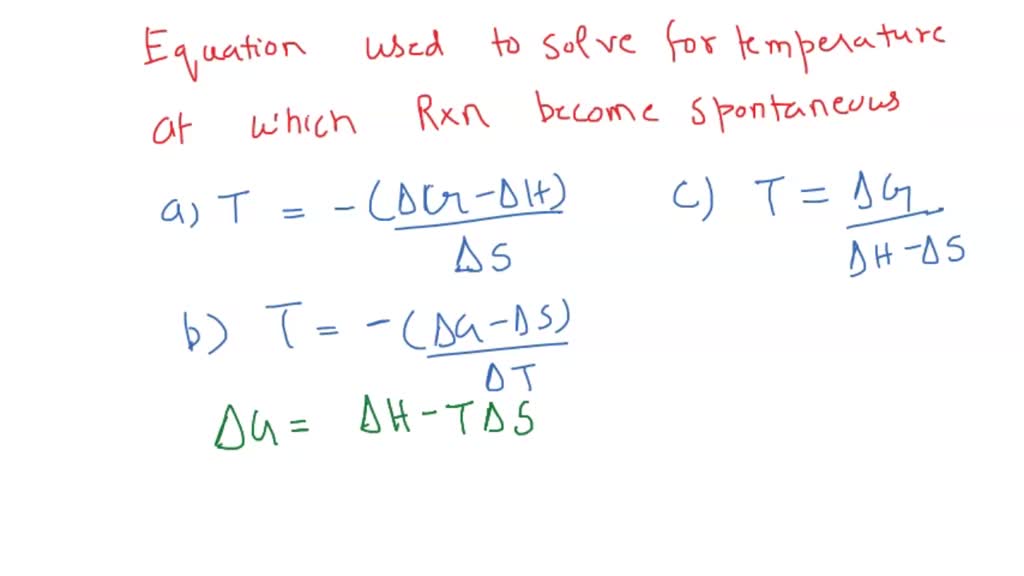 SOLVED: Which of the equations below can be used to solve for the ...