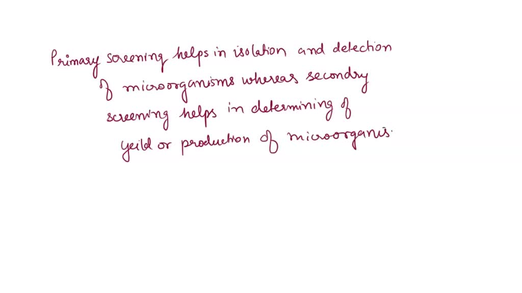 SOLVED: What is the difference between primary and secondary screening ...