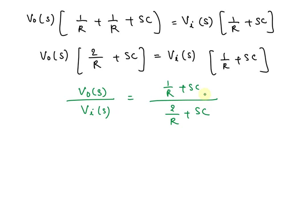 SOLVED: derive the transfer function of the circuit shown in fig 1. where Vi and ic are the ...