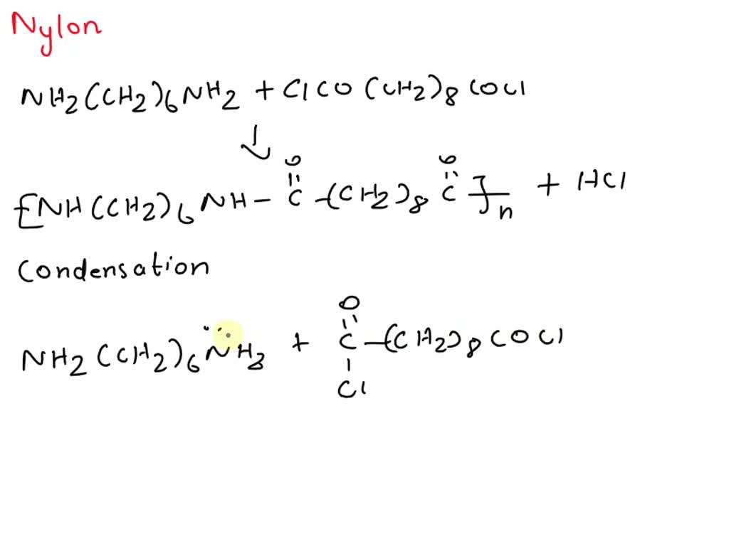 SOLVED: Step-by-step reaction mechanism to form nylon 6,10 using 1,6 ...