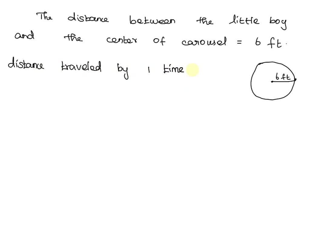 SOLVED: A little boy stands on a carousel and rotates around the ride 4 ...