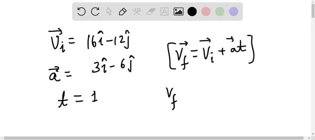 SOLVED: particle starts from the origin at t = 0 with a velocity V = (16i -12j ) m/s and moves ...