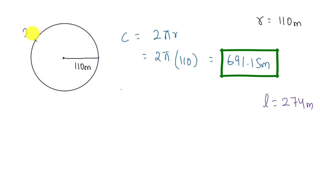 SOLVED: A circular track has a radius of 110 m. Calculate the distance ...